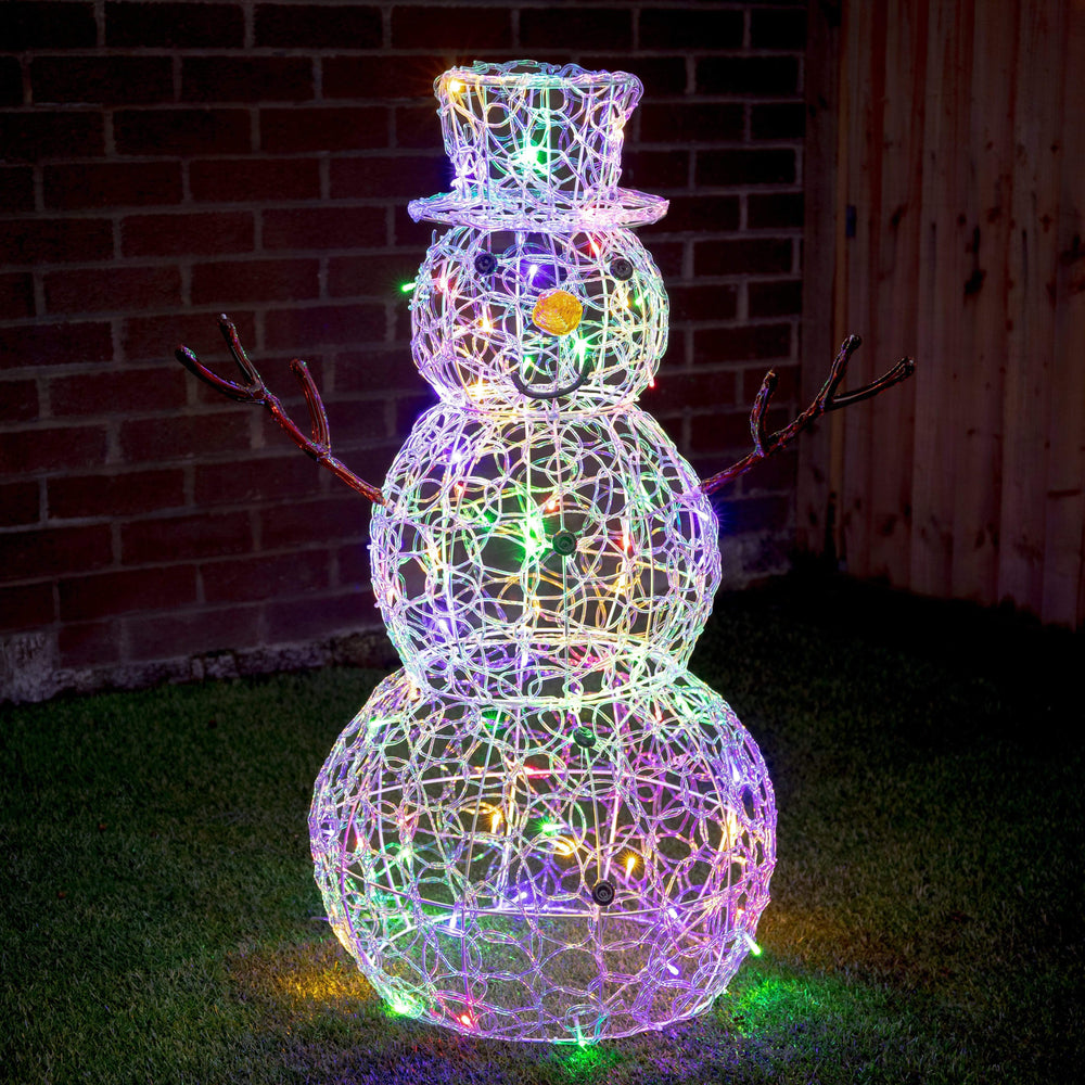 90cm Multicoloured LED Acrylic Snowman – Kapasi One Stop Shop