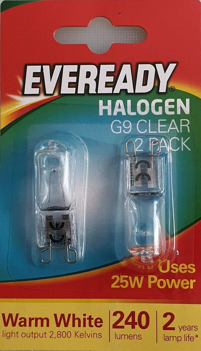 G9 25w EVEREADY HALOGEN BULBS LIGHT WARM WHITE CLEAR CAPSULE LAMP ...